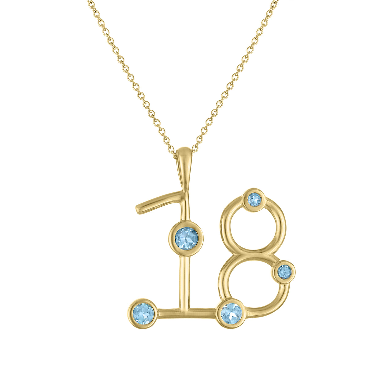 Bailey Number 18 Chai Charm Necklace – My Story By Jackie Cohen